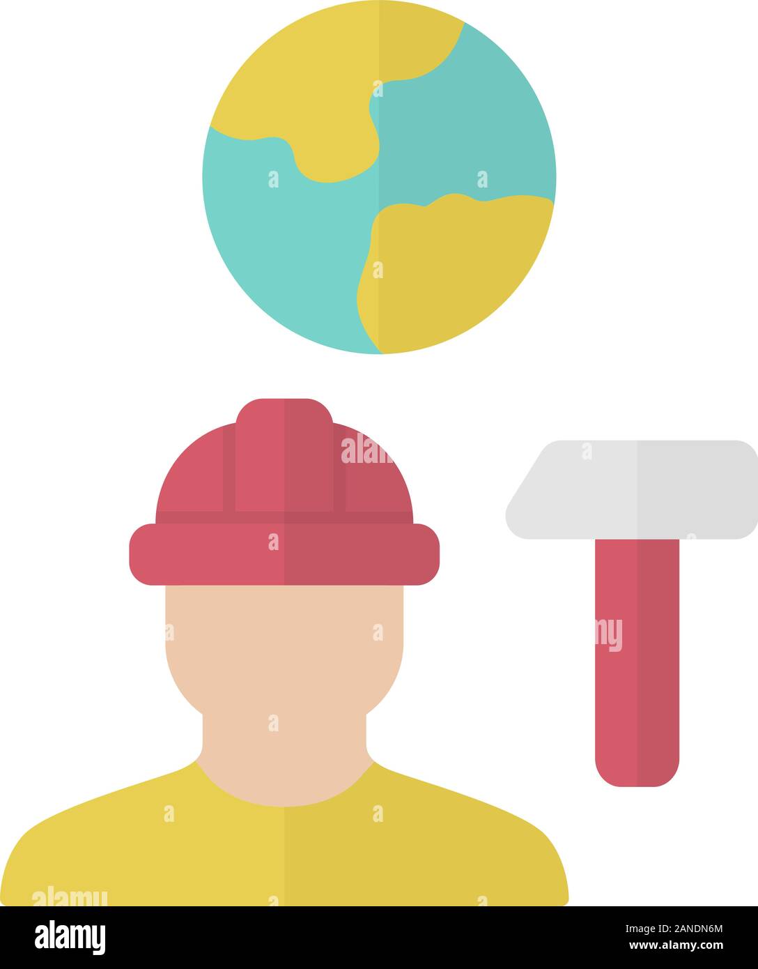 Job for immigrants flat design long shadow yellow color icon. Migrant ...