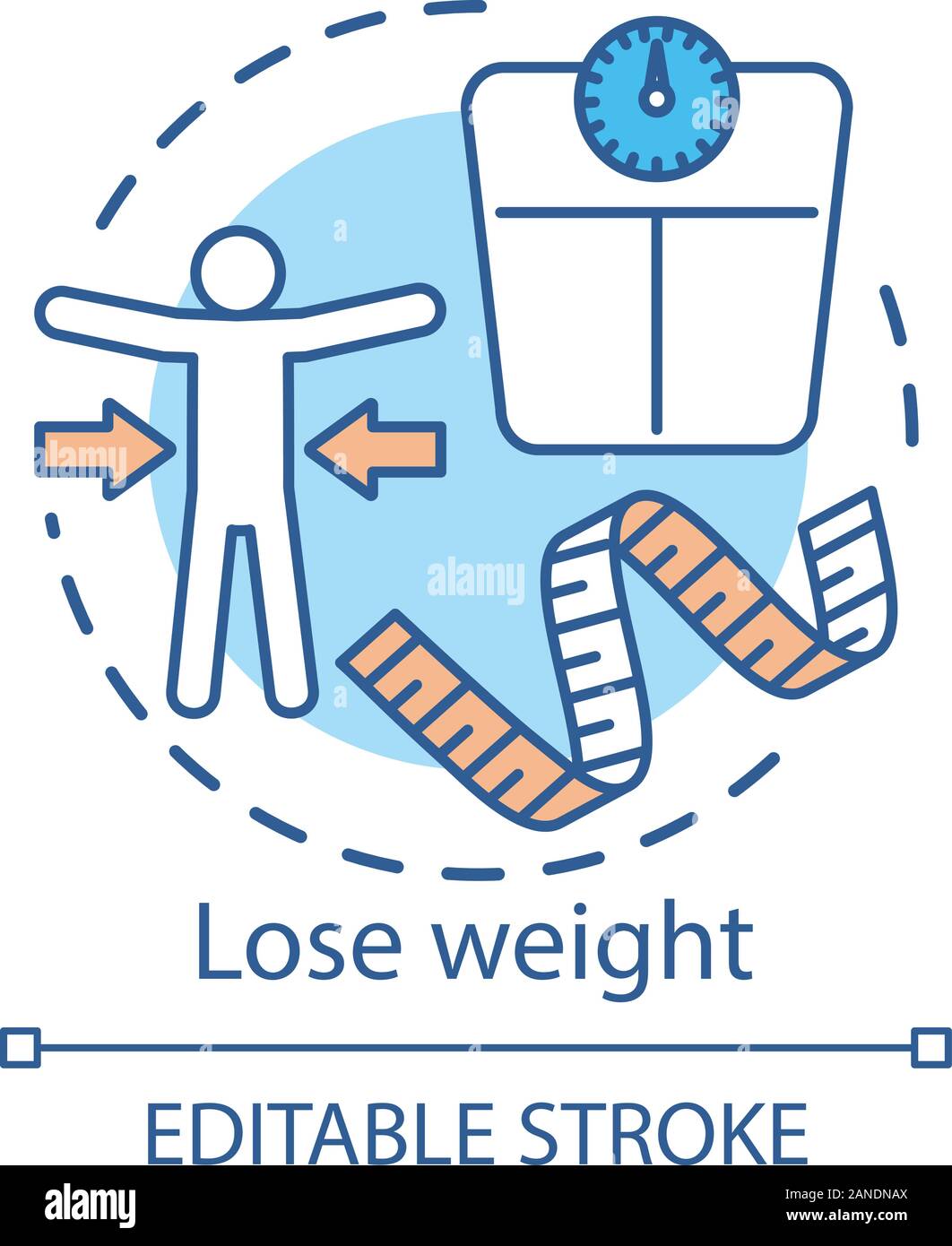 Lose weight concept icon. Vegetarian nutrition benefits idea thin line ...