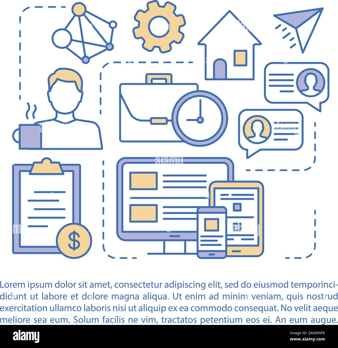 Freelance designer article page vector template. Network job. Home ...