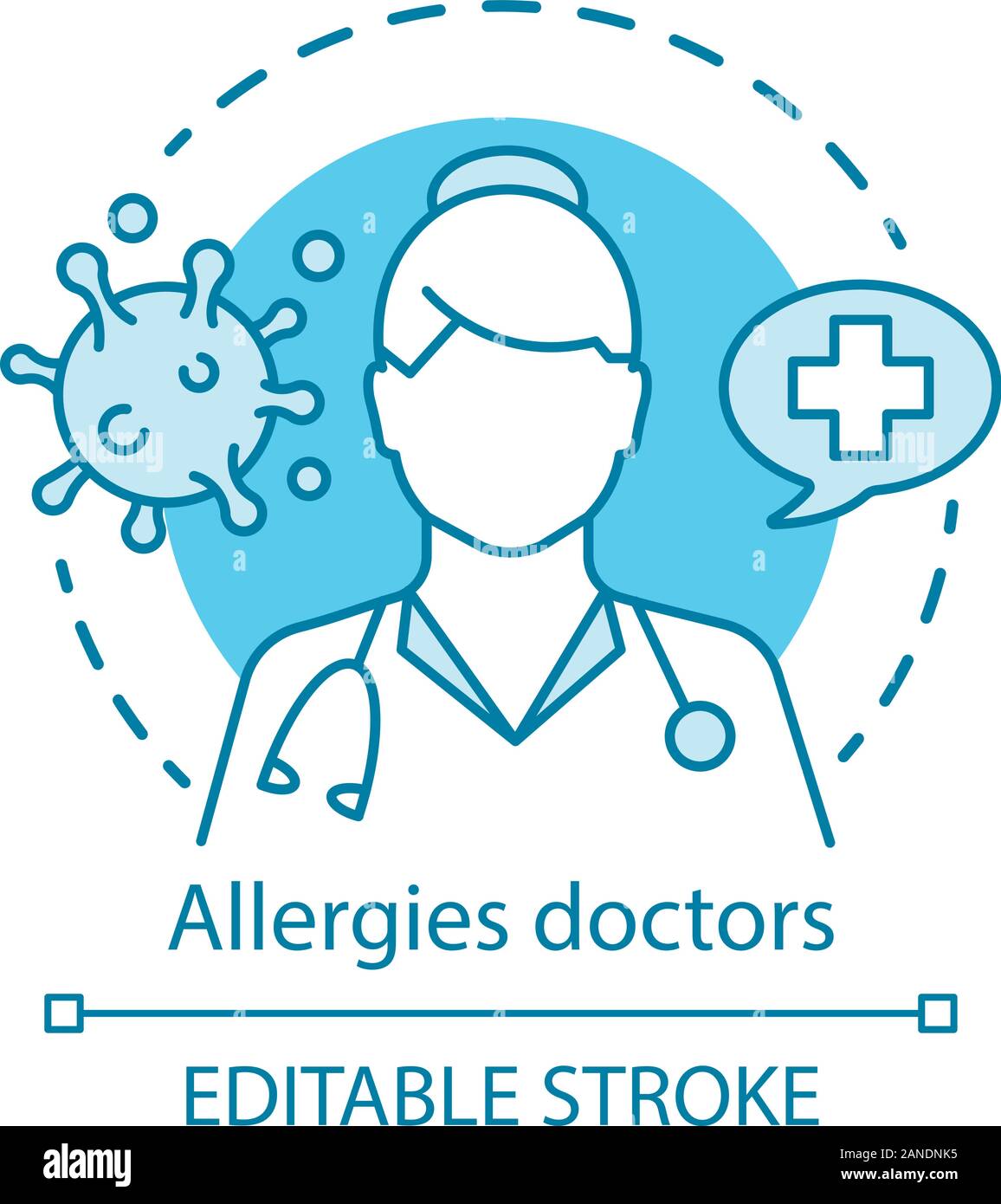 Allergies doctors concept icon. Allergist, immunologist, ENT doctor ...