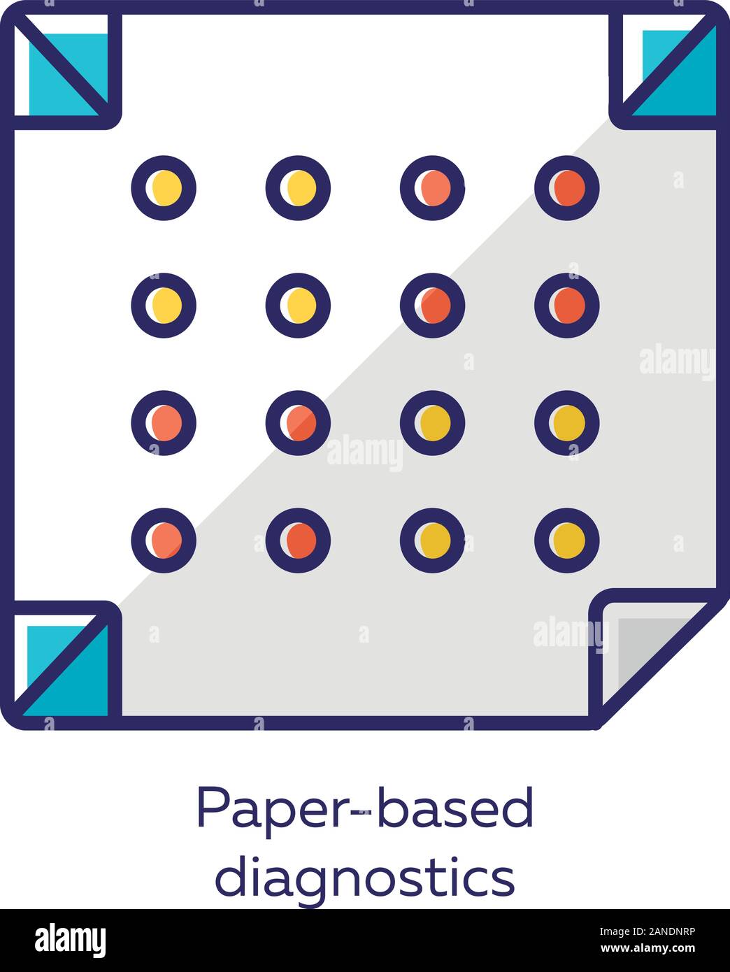 Paper-based diagnostics white color icon. Biosensor. Point of care ...