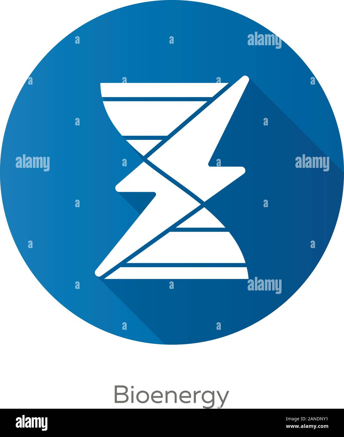 Bioenergy blue flat design long shadow glyph icon. Biofuel. Organic matter for producing ...