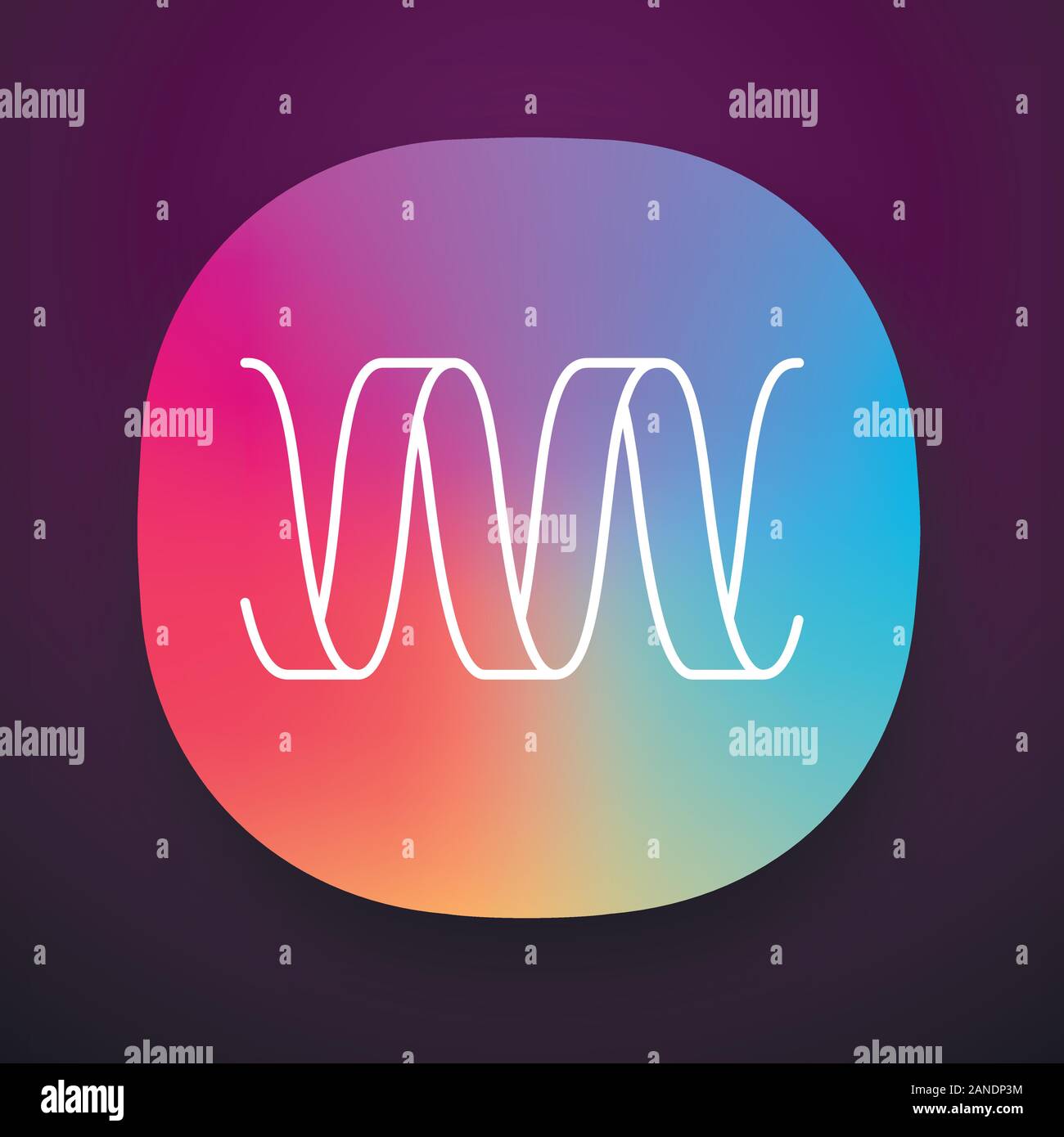Sound wave app icon. Wavy ribbon line. Music, melody rhythm digital ...