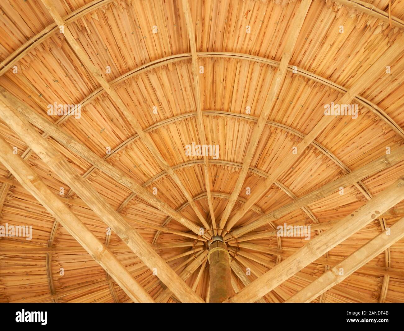 Inside a bamboo umbrella looking up Stock Photo - Alamy