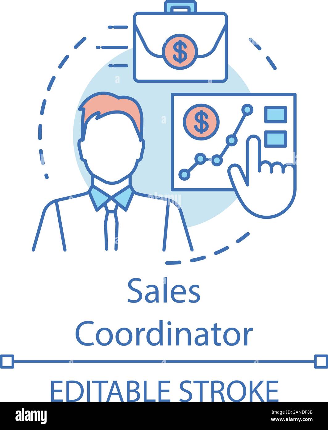Sales coordinator concept icon. Customer support representative idea ...
