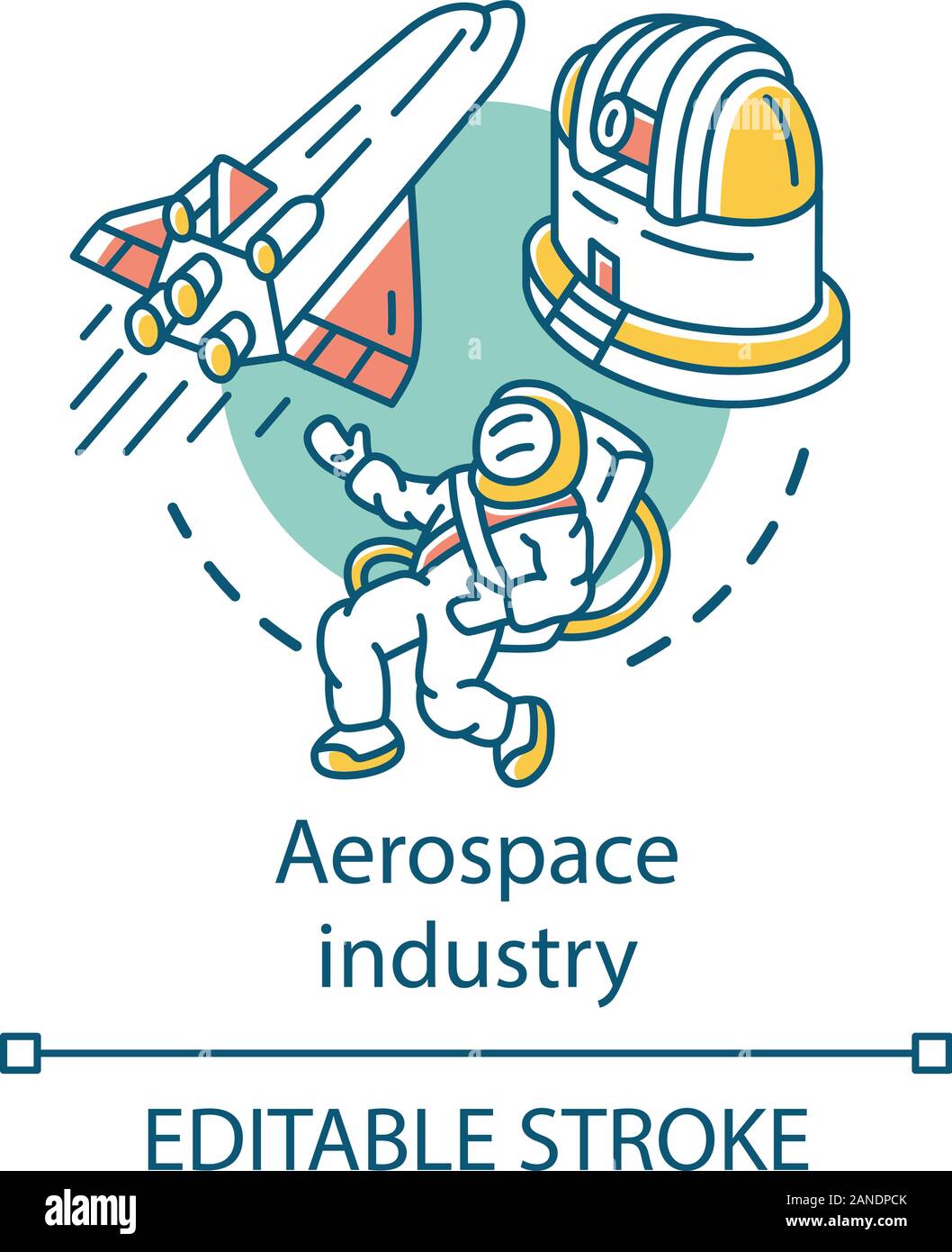 Aerospace industry concept icon. Space exploration. Spacecraft ...