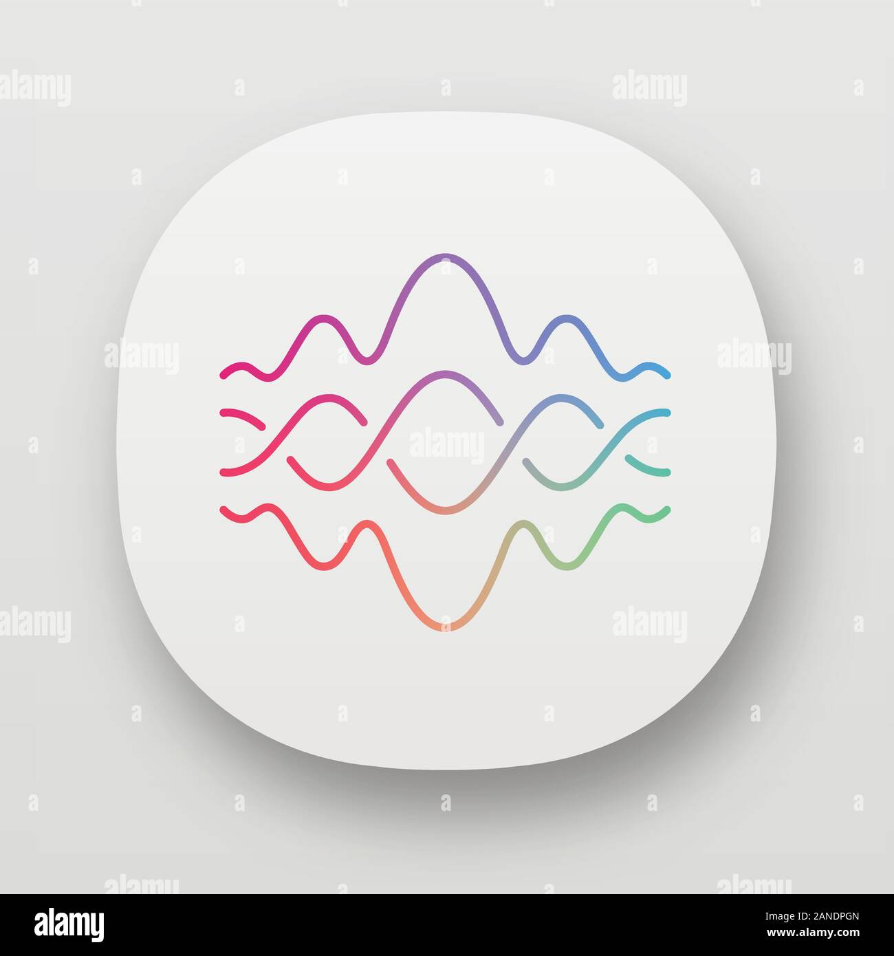 Abstract fluid overlapping waves app icon. UI/UX user interface. Music ...