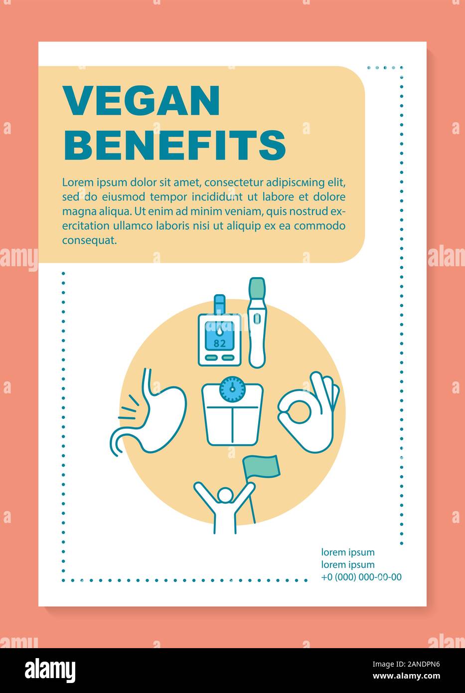 Slimming and health care brochure template layout. Vegan benefits flyer ...