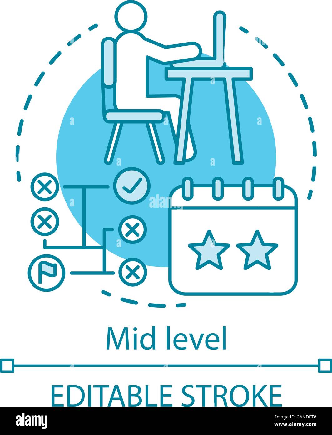Mid level concept icon. Work experience idea thin line illustration ... Mid level concept icon. Work experience idea thin line illustration ...