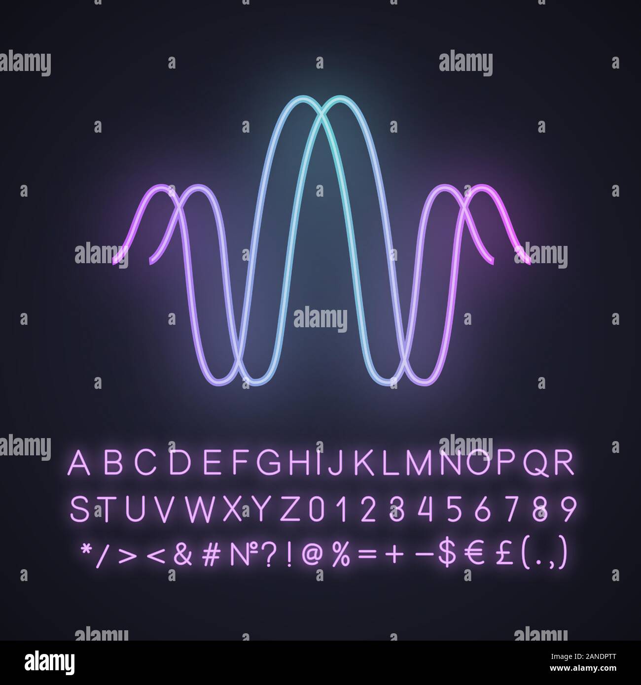 Parallel sound waves neon light icon. Digital soundwave. Voice ...