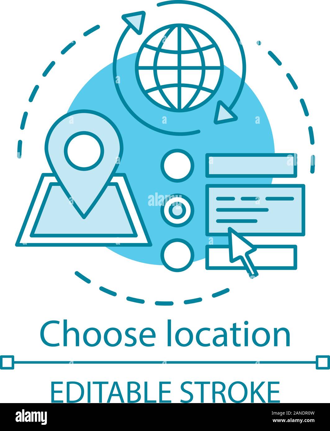 Choose location concept icon. Planning travel destination idea thin ...