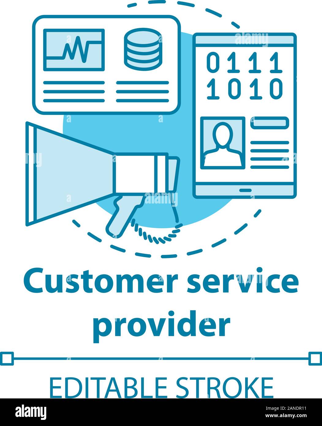 Customer service provider concept icon. Billing idea thin line ...