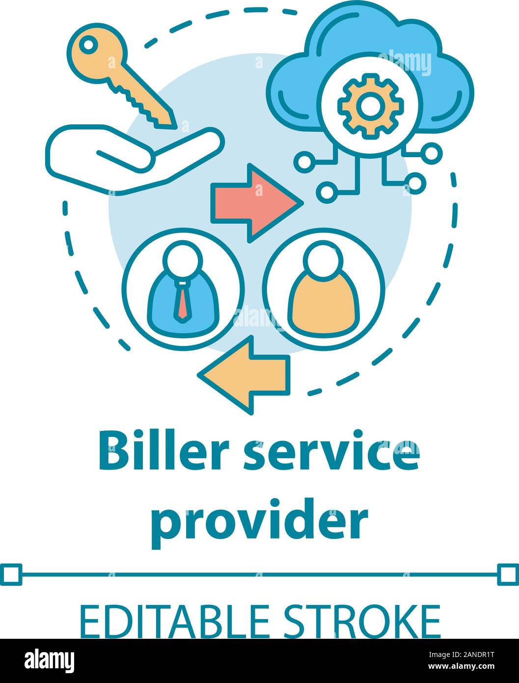 Biller service provider concept icon. Billing idea thin line ...