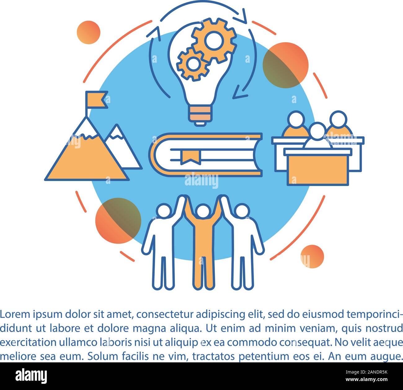 Fresh business development camp article page vector template. Brochure ...