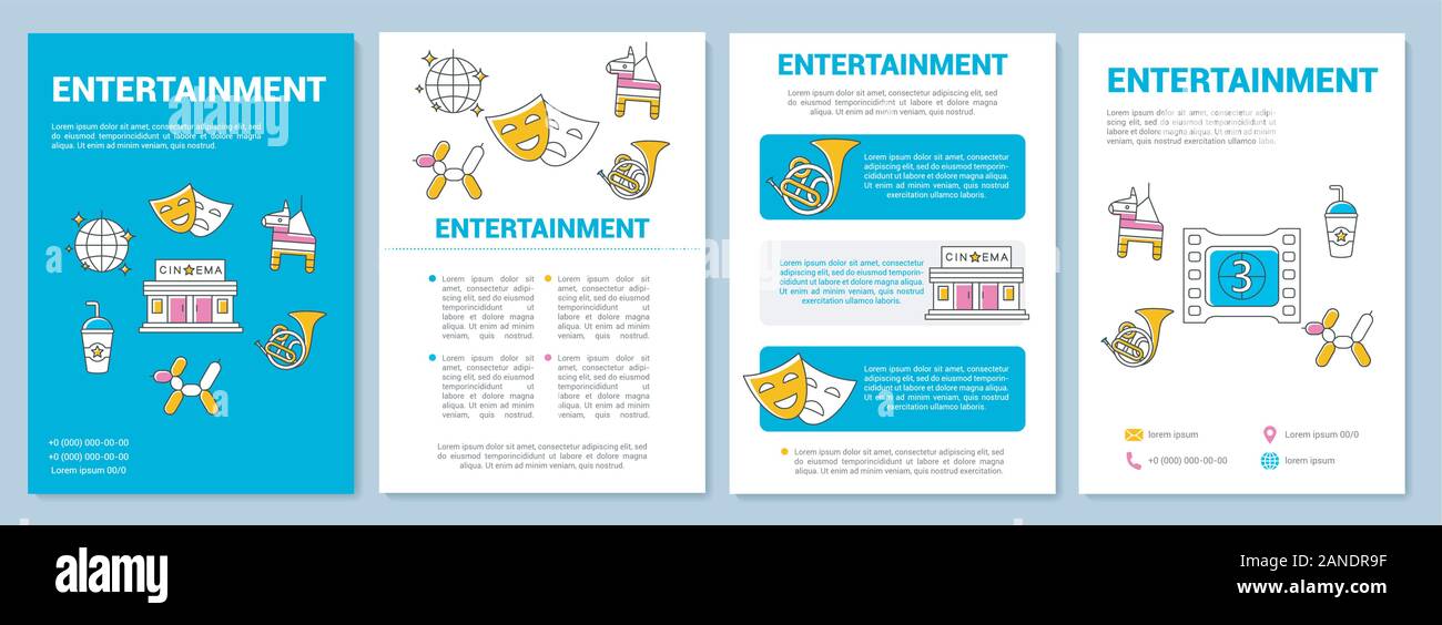 Entertainment industry template layout. Cinema, music and events. Flyer ...