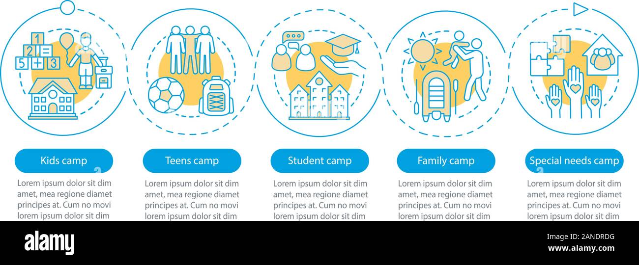 Children camps vector infographic template. Business presentation ...