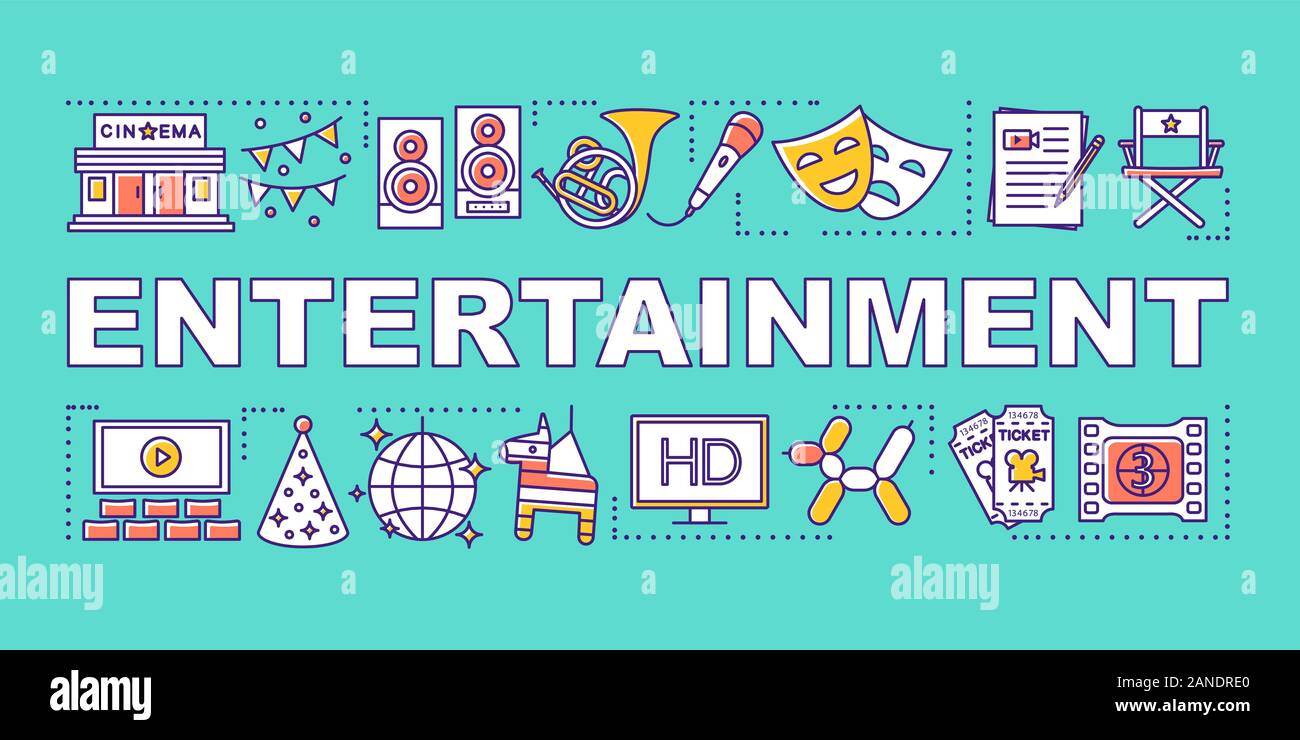 Entertainment word concepts banner. Show business. Organization of ...