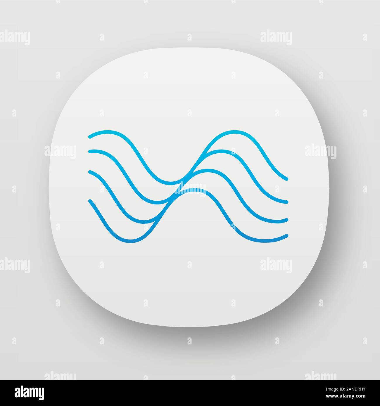 Wavy sound lines app icon. UI/UX user interface. Music rhythm, melody ...