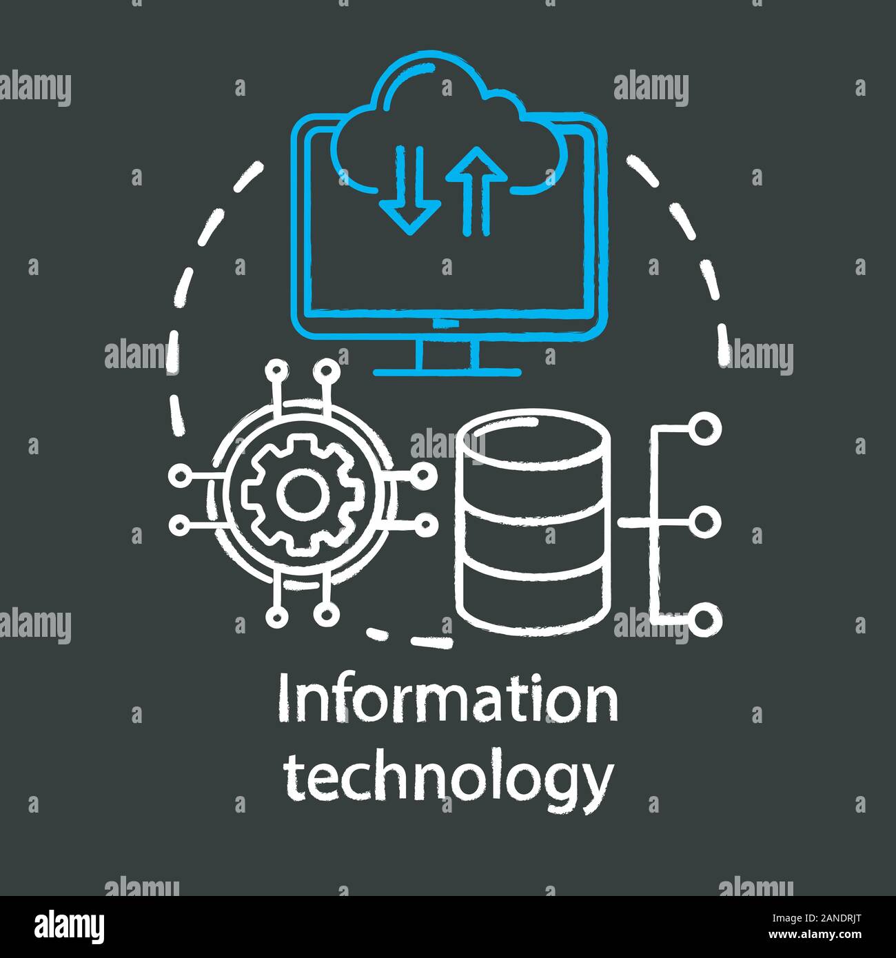 Information Technology Chalk Concept Icon Computer Science Structuring Storing Retrieving