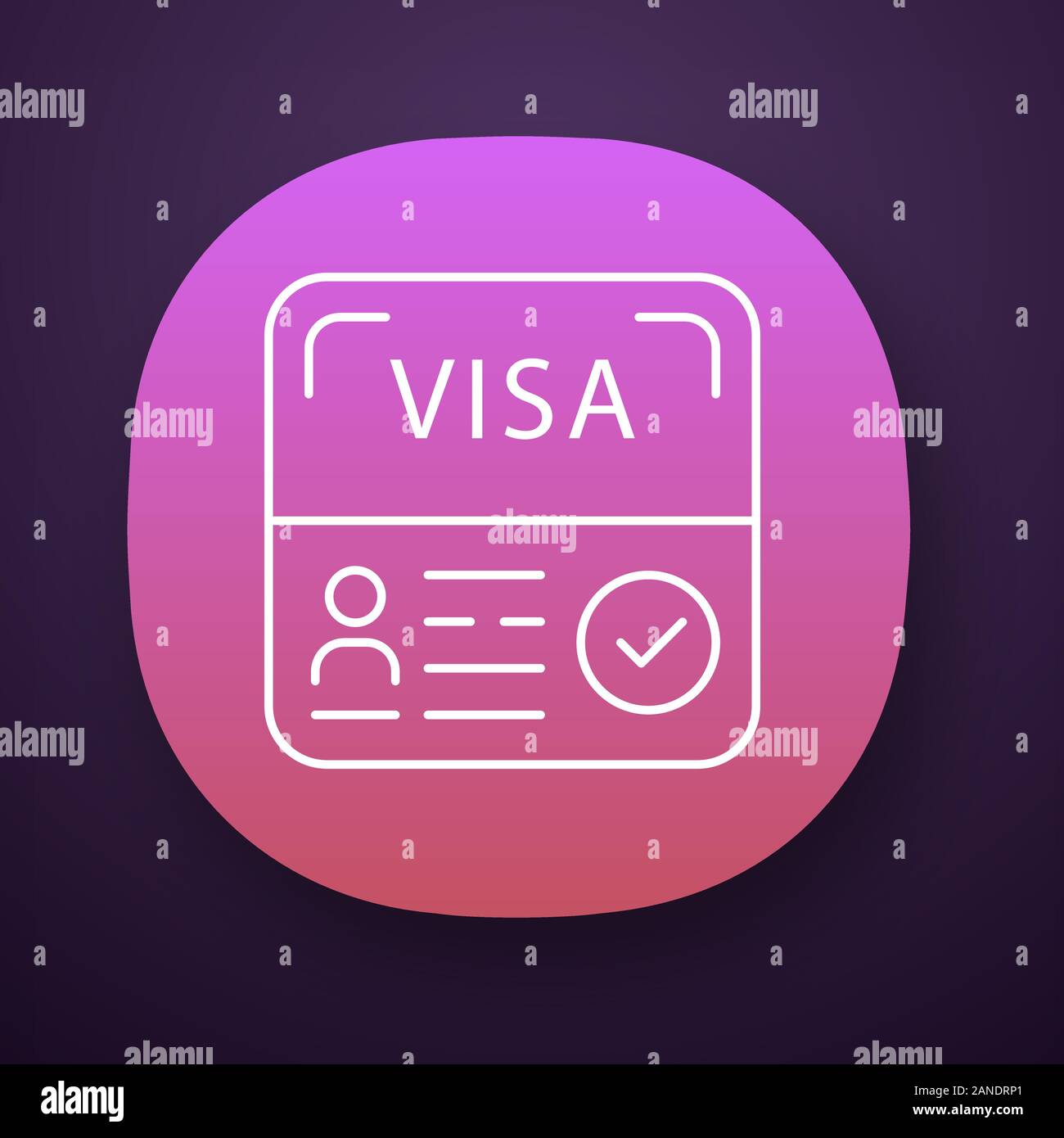 Start up visa app icon. Residence permit. Travel document. Immigration ...