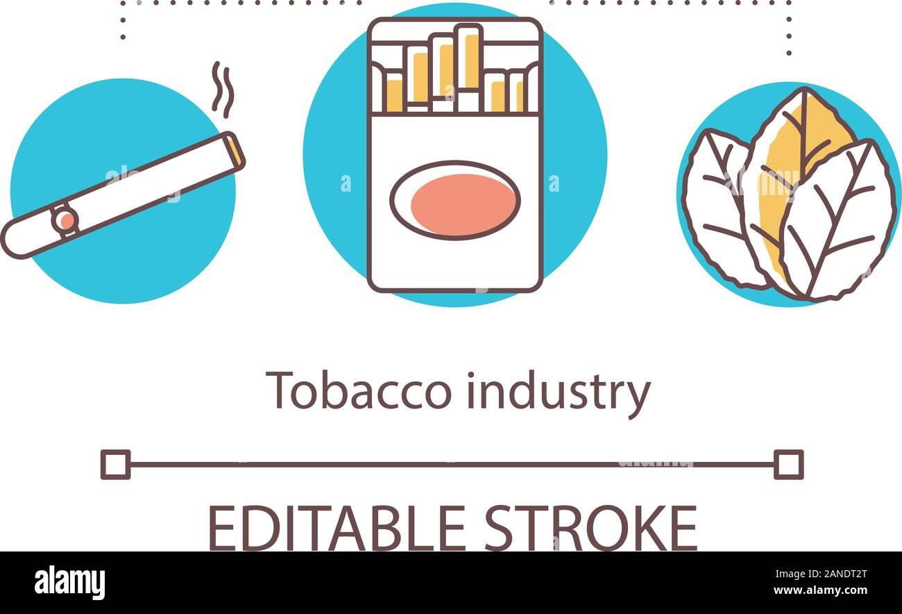 Tobacco industry concept icon. Nicotine-containing goods. Growth ...