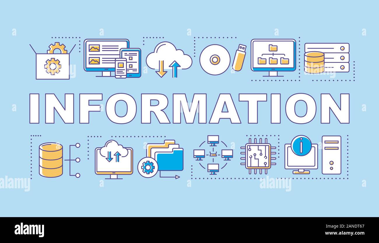 Information word concepts banner. Data management, web hosting. Servers ...