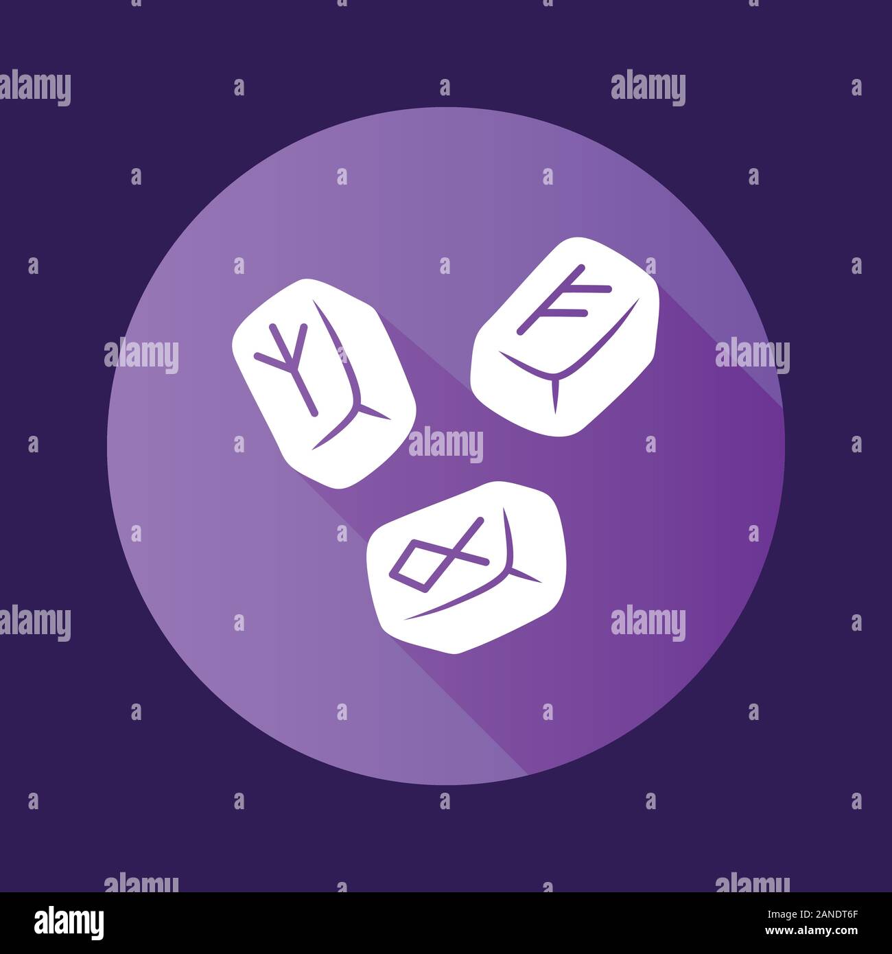 Rune stones purple flat design long shadow glyph icon. Scandinavian ...