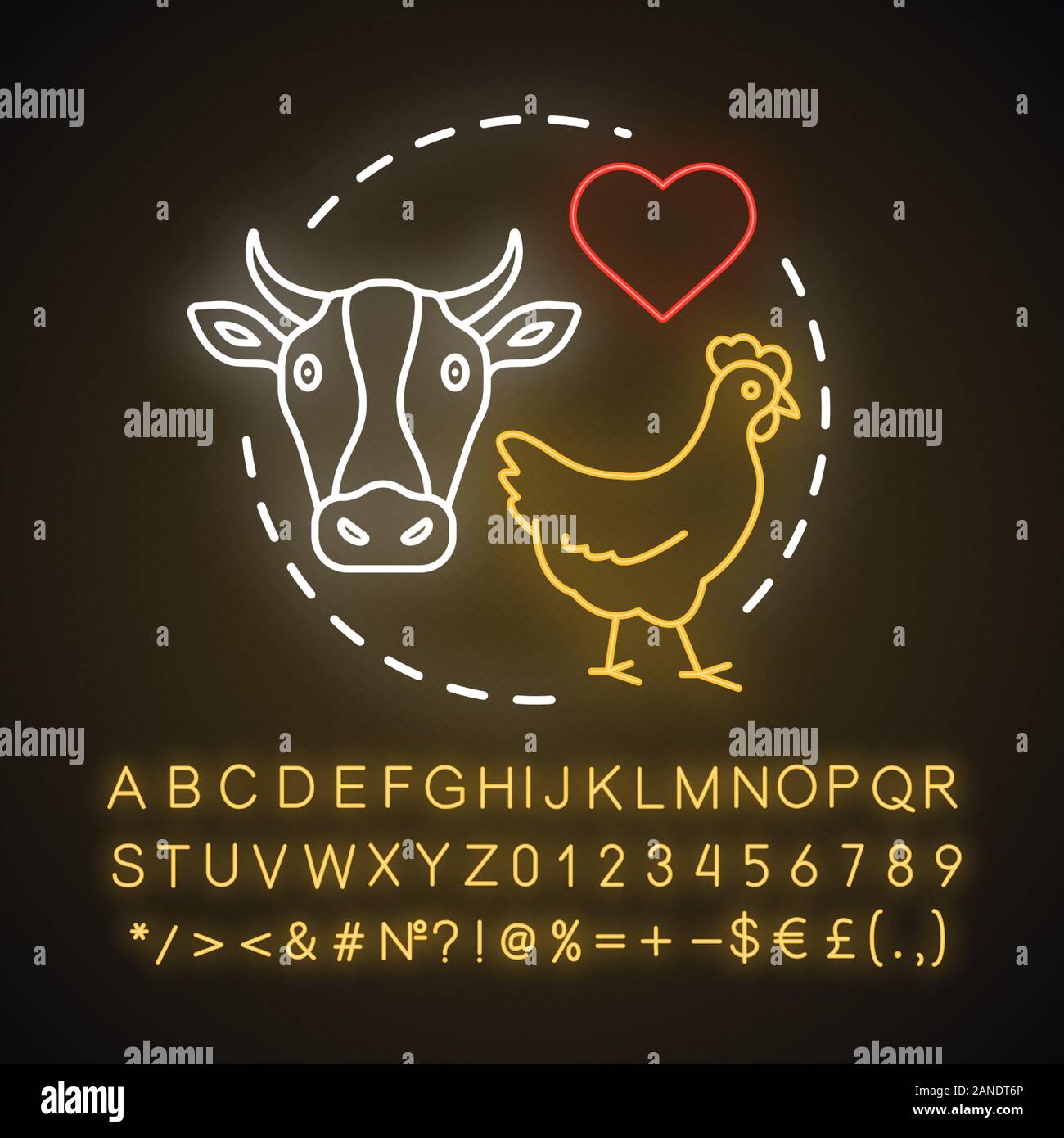 Animal welfare neon light concept icon. Voluntary wildlife protection ...