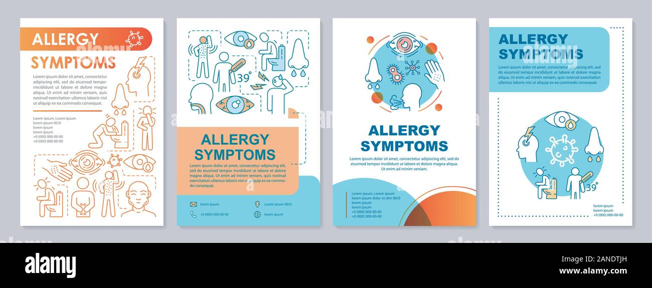 Allergy symptoms brochure template layout. Reaction to allergens. Flyer ...