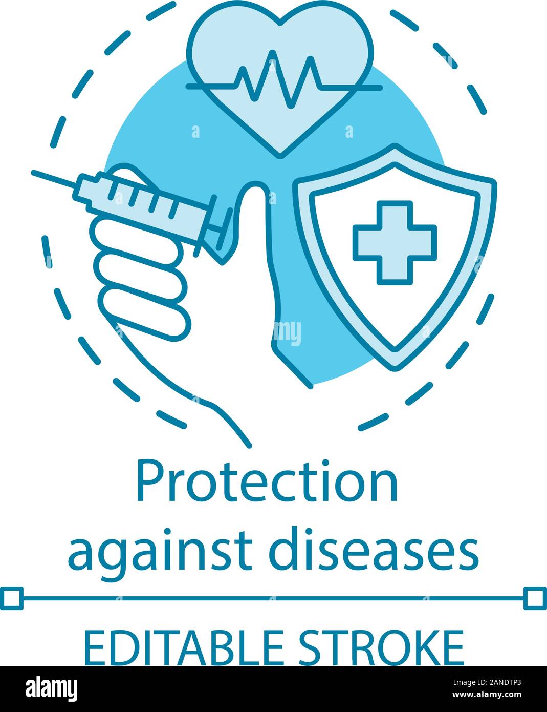 Medical protection against diseases concept icon. Healthy lifestyle ...