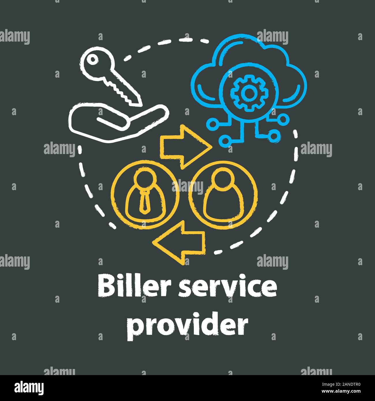Biller service provider chalk concept icon. Billing idea. Services ...