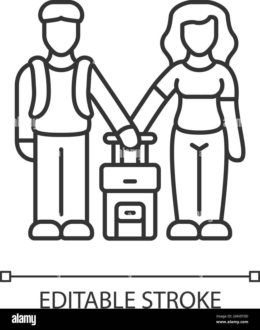 Migrant family illustration Black and White Stock Photos & Images - Alamy