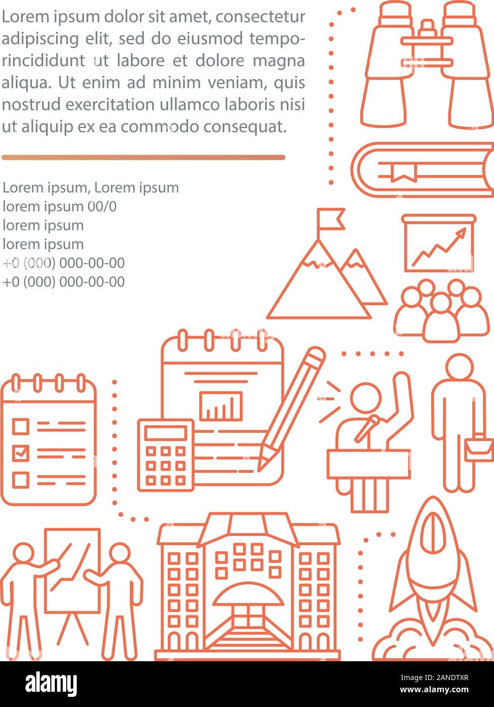 Startup, fresh business development camp article page vector template ...