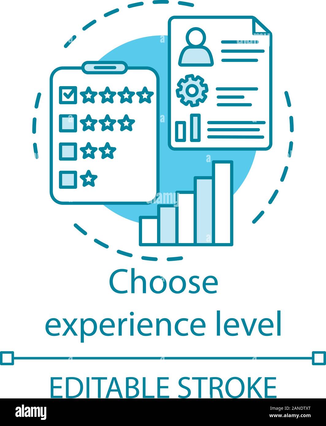Choose experience level concept icon. Levels of success idea thin line ...