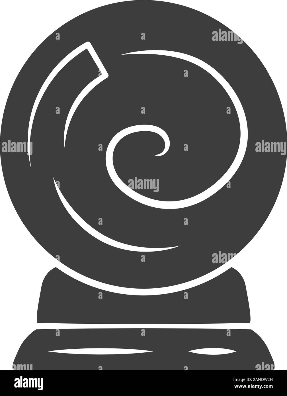 Crystal ball glyph icon. Silhouette symbol. Gypsy fortune telling ...