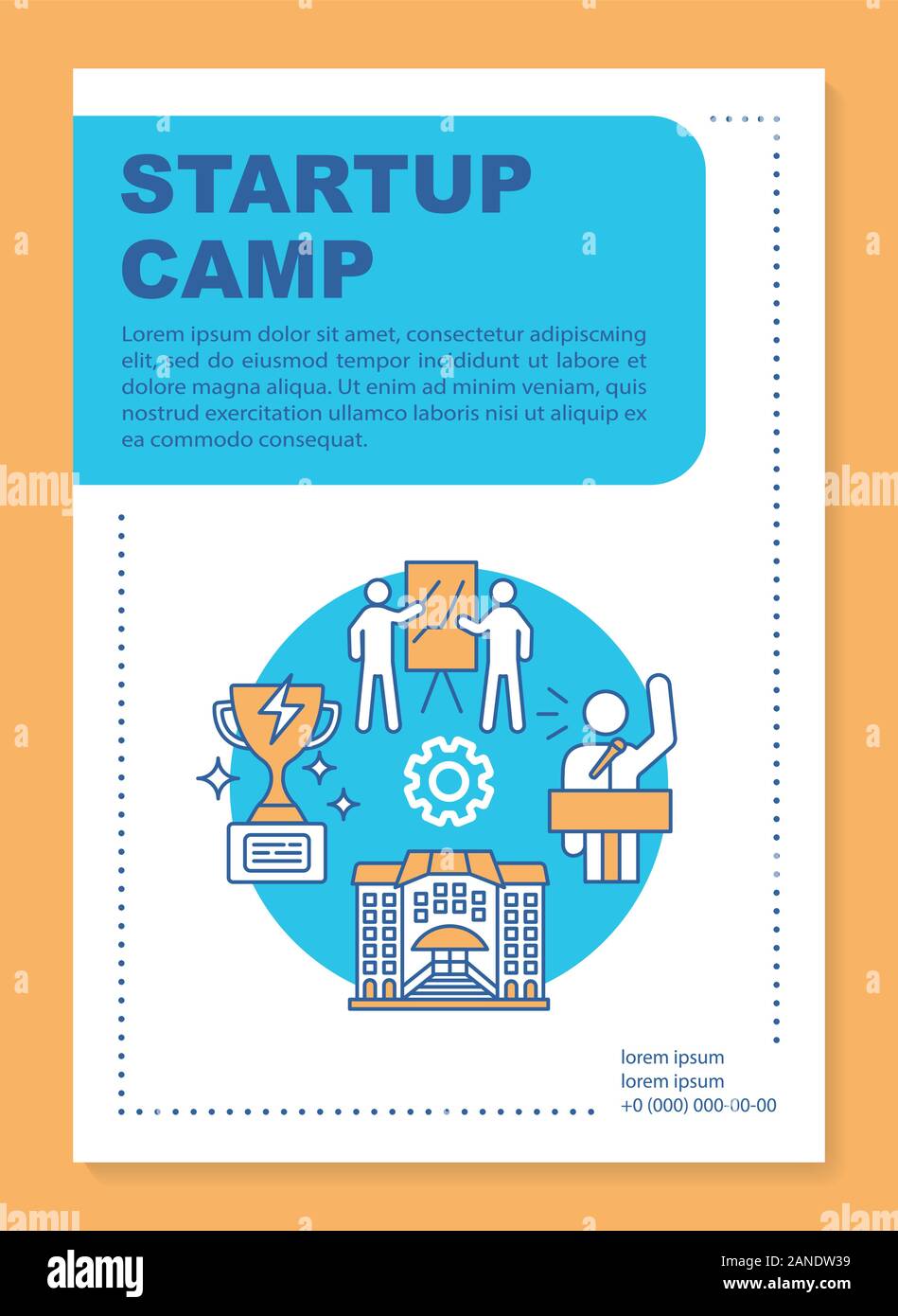 Startup camp, leadership school brochure template layout. Flyer ...