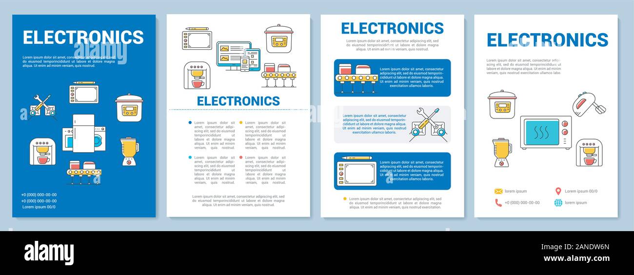 Electronics industry brochure template layout. Tech production. Flyer ...