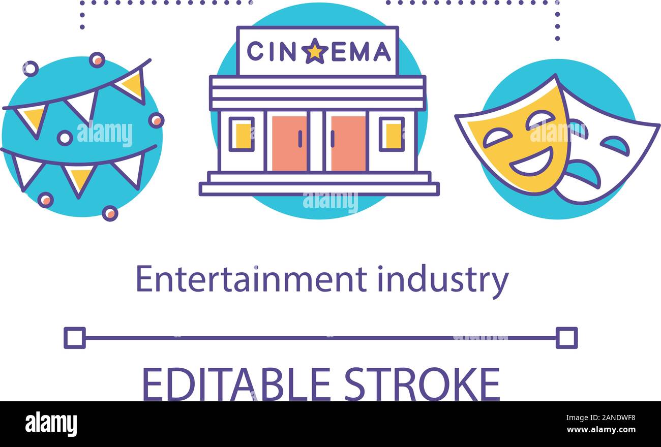 Entertainment industry concept icon. Show business. Leisure sector ...