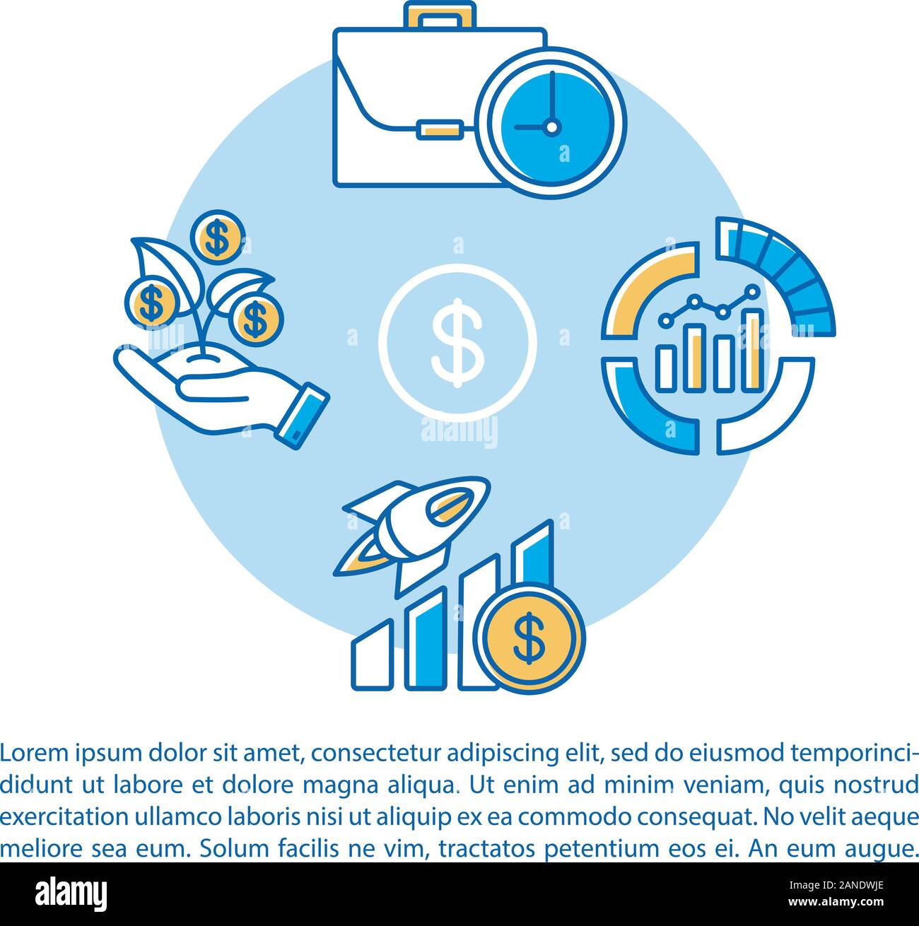 Financial growth, investment article page vector template. Brochure ...
