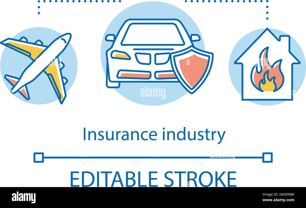 Insurance industry concept icon. Life, property insurance. Risk ...