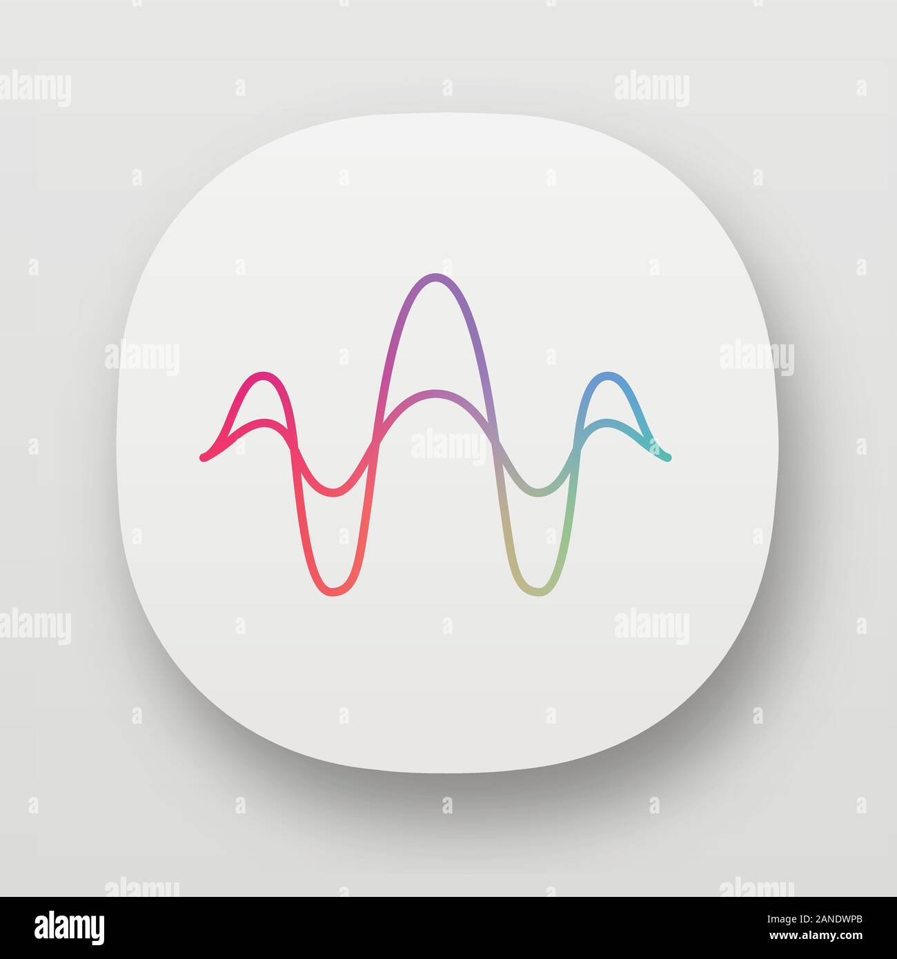 Abstract overlapping waves app icon. UI/UX user interface. Sound, audio ...