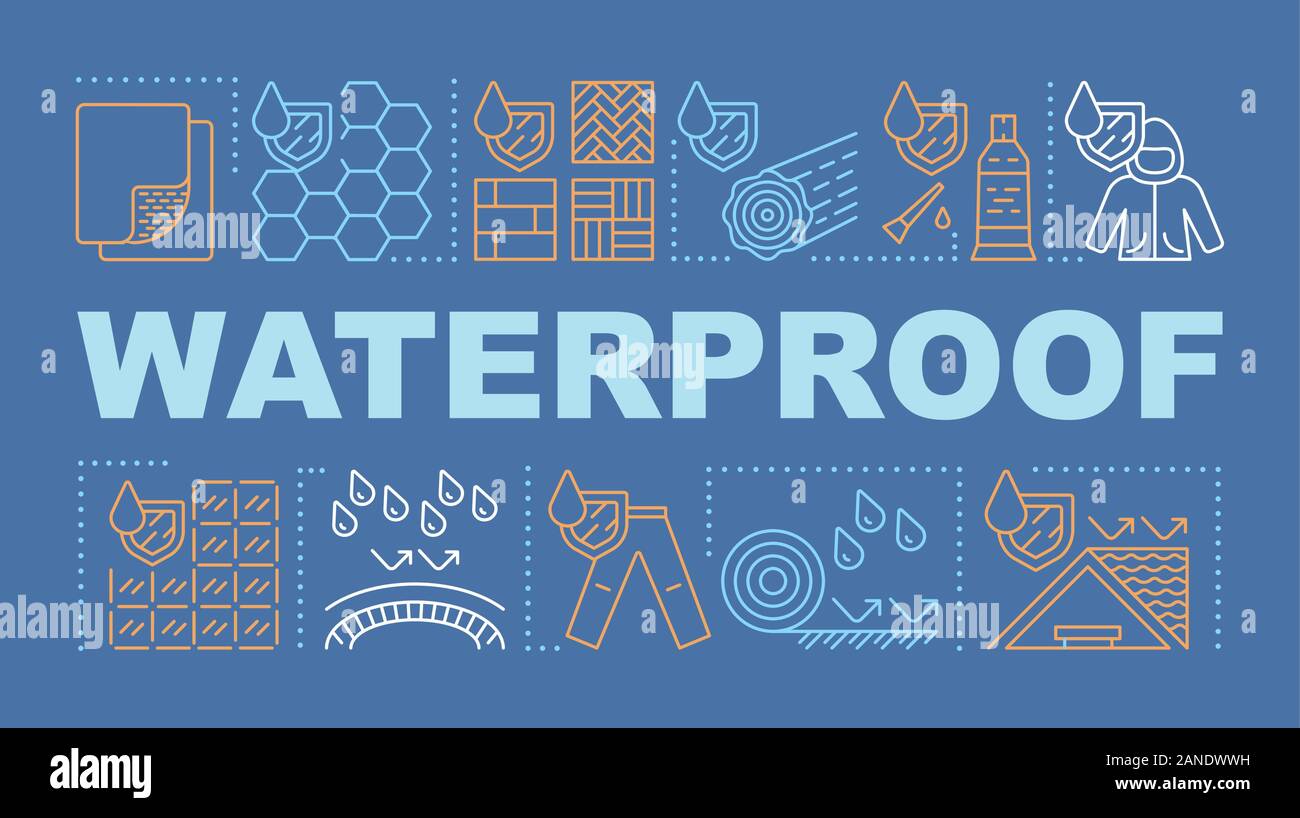 Water resistant materials word concepts banner. Presentation, website ...