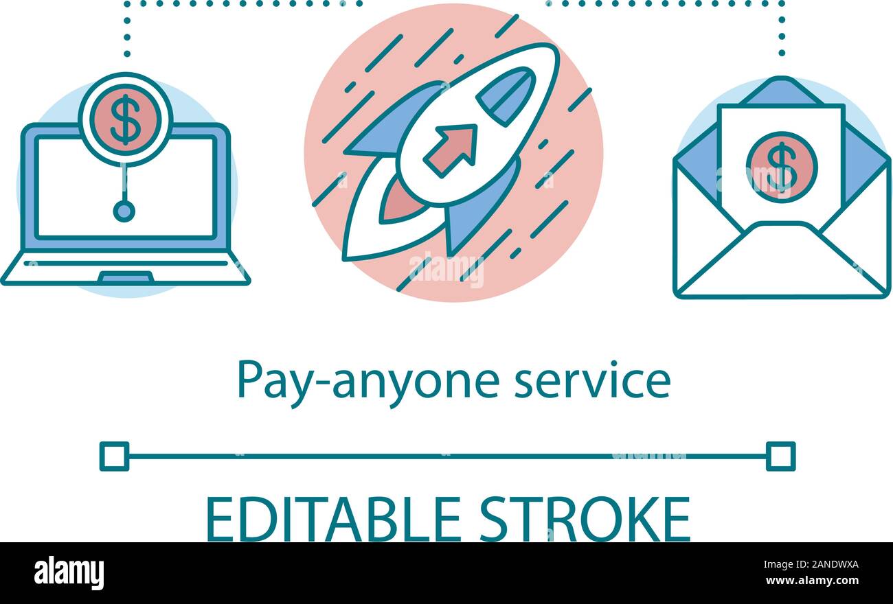 Pay anyone service concept icon. Online money transfers, safe currency ...