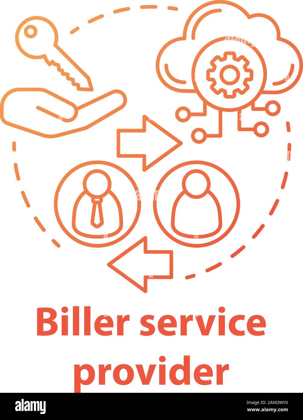 Biller service provider concept icon. Billing idea thin line ...