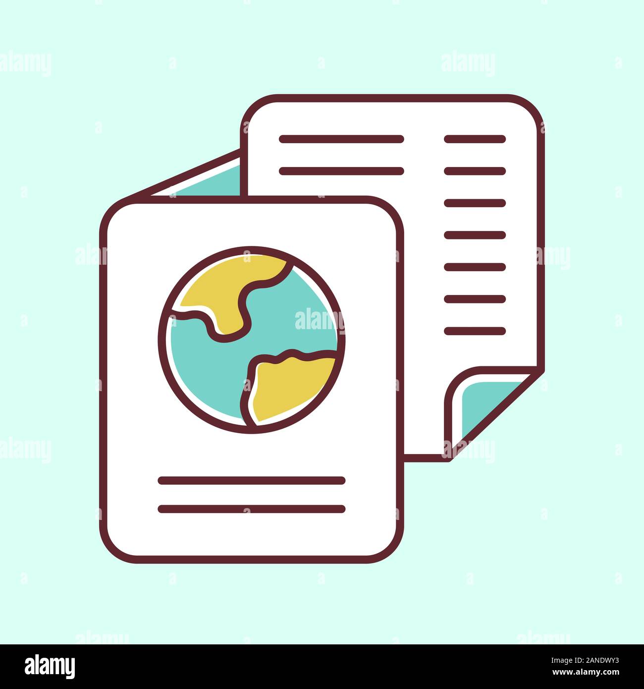 Immigration Documents Blue Color Icon International Passport