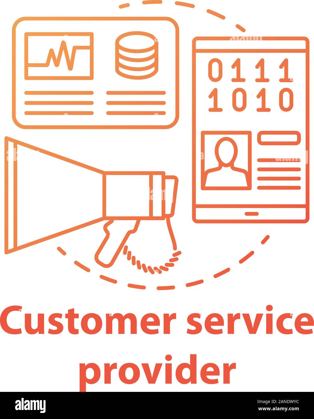 Customer service provider concept icon. Billing idea thin line ...