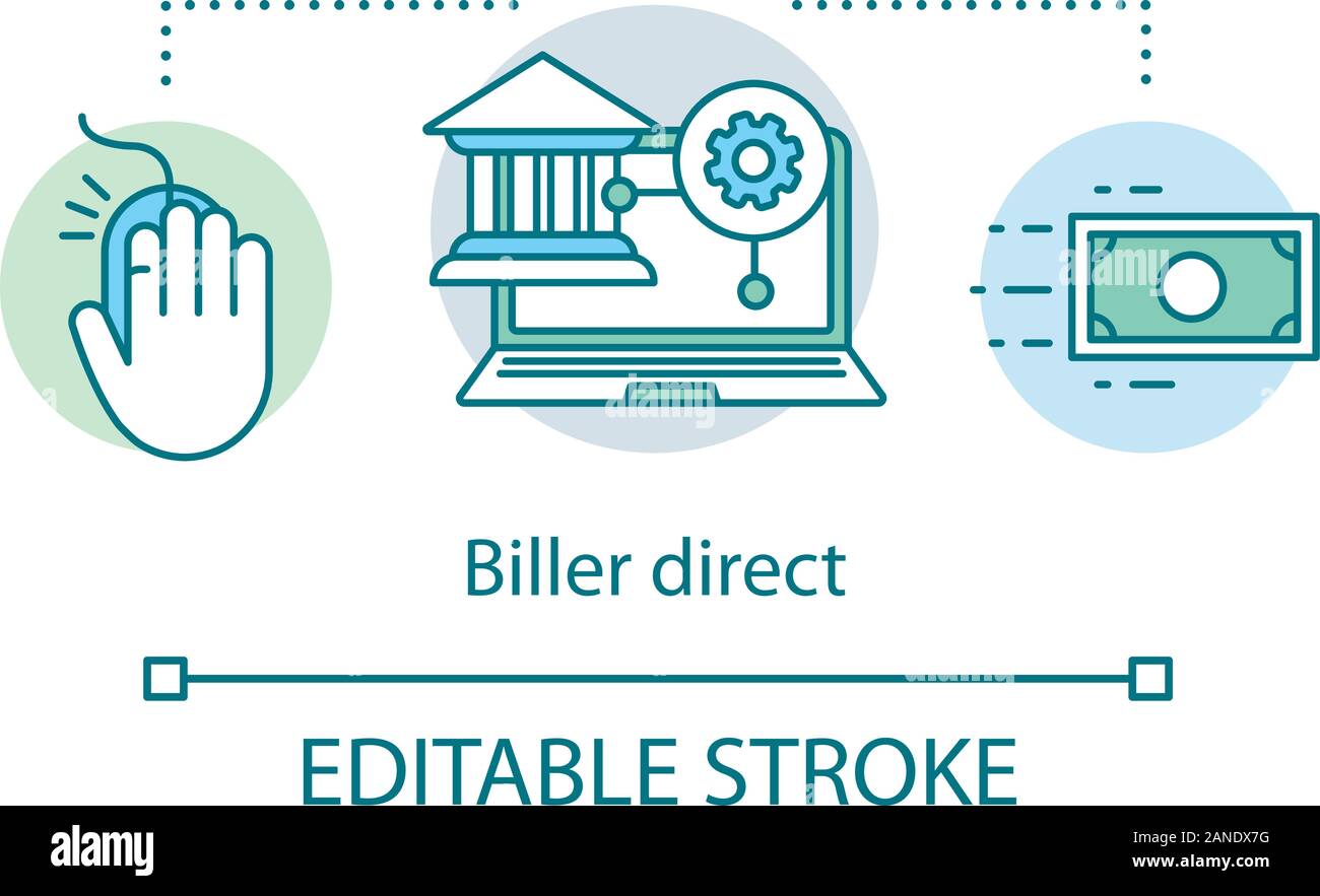Biller direct service concept icon. Online one click transaction, quick ...