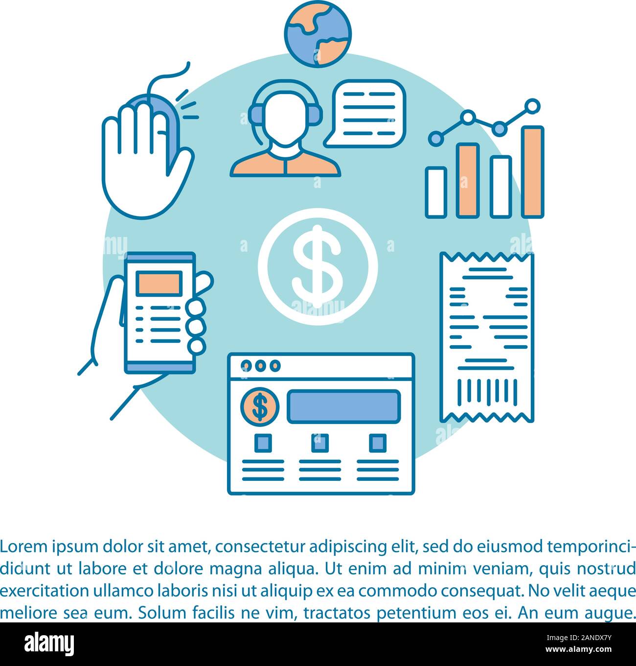 Billing service article page vector template. Customer support ...