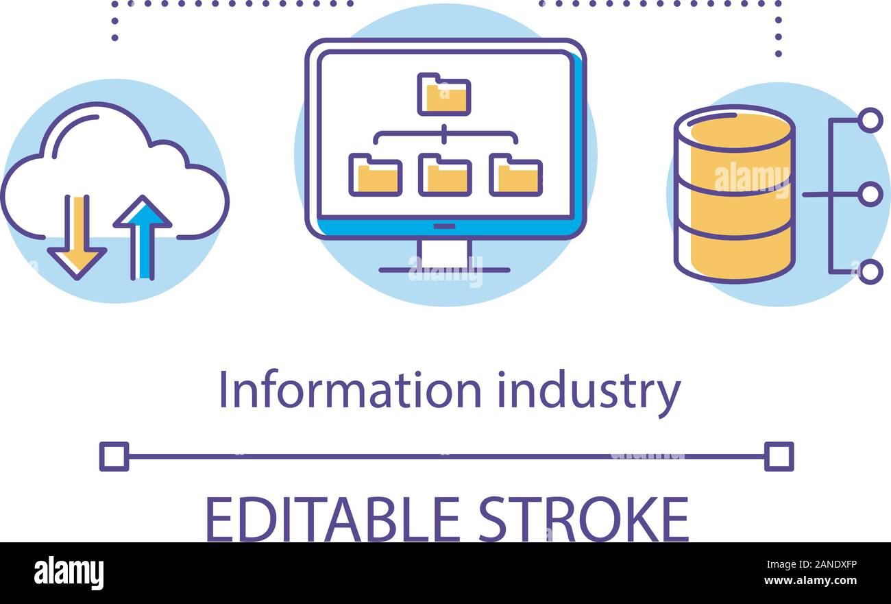 Information Industry Concept Icon Collecting Using Information Structuring Data Storage Idea