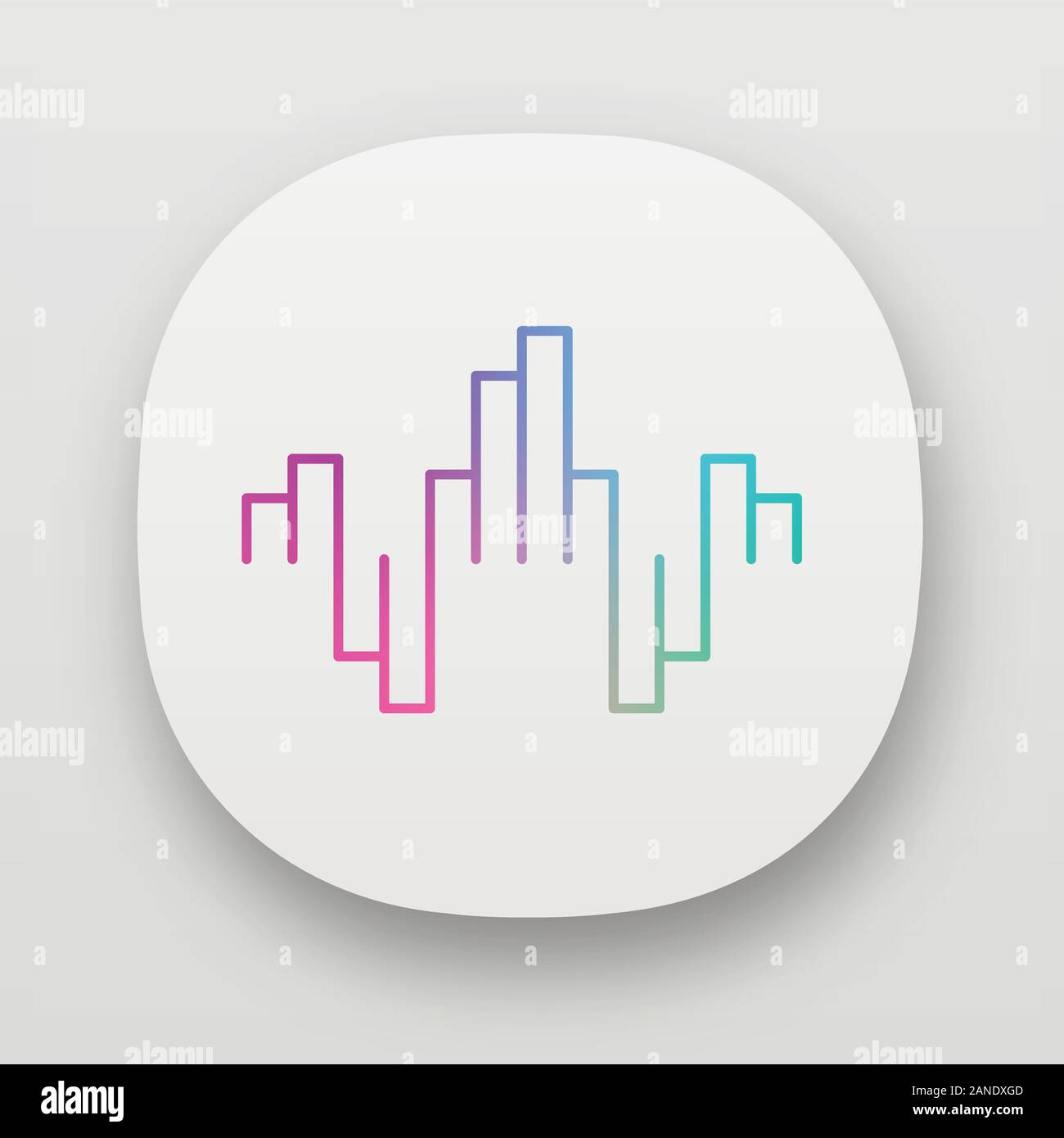 Geometric music wave app icon. UI/UX user interface. Abstract soundwave ...